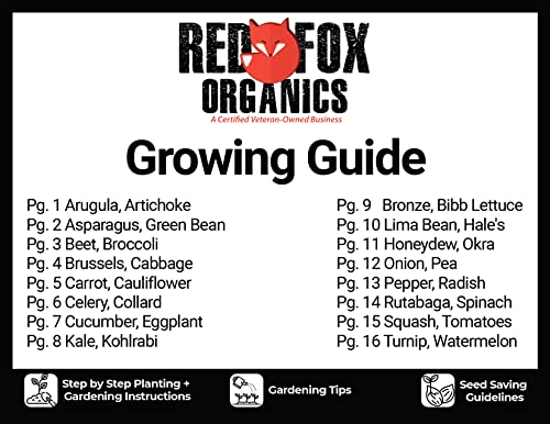 Non-GMO Heirloom Seed Kit | 15,000+ Non-Hybrid Open-Pollinated Seeds | 35 Varieties of Fruit and Vegetable Seeds |Easy Storage | Emergency Preparedness | Veteran Owned Business | Red Fox Organics