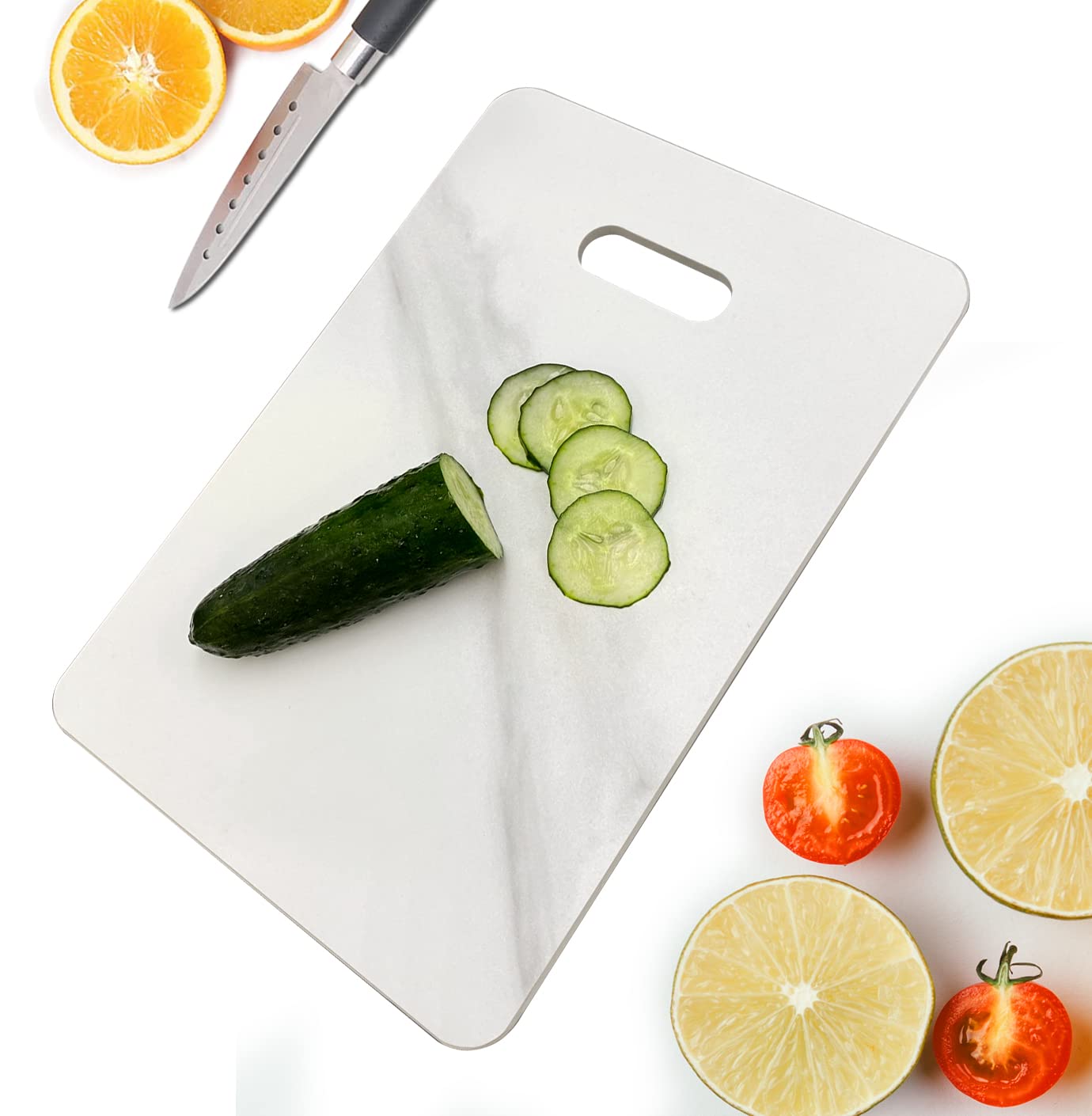 Cutting Boards for Kitchen Sintered Stone Cutting Board Serving Tray for Cheese Pastries 11.8x7.9x0.48 Inch Cutting boards for kitchen vegetables, fruits, cheesecakes, ready-to-grill