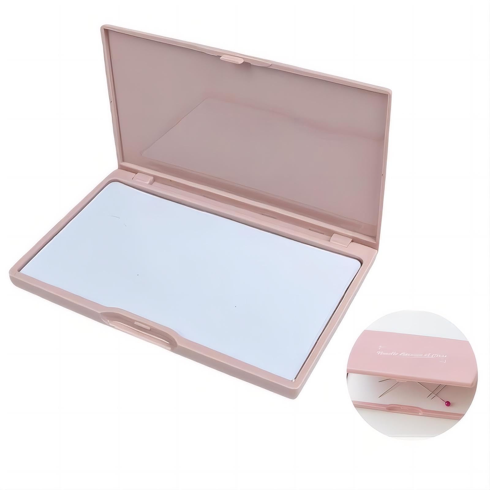 MovFlax Magnetic Needle Case Needle Holder, Portable Embroidery Pin Storage Box, Magnetic Sewing Needle Minder, Cross Stitch Knitting Pin Organizer Container Tool (Pink) 