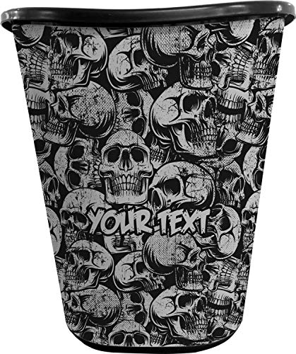 YouCustomizeIt Skulls Waste Basket - Double Sided (Black) (Personalized)