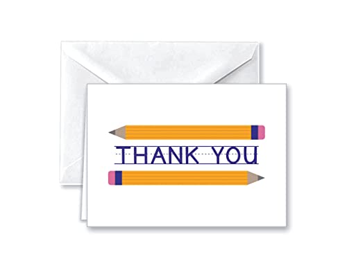 Paper Frenzy School Thank You Note Cards and White Envelopes - 25 pack