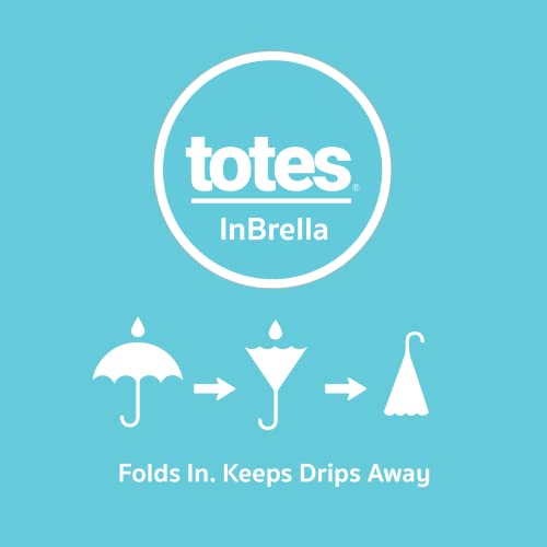 totes InBrella Reverse Closing Folding Umbrella β Inverted Closure Compact Umbrella β Portable, Windproof Rain-resistant Travel Umbrella with Recycled Canopy, Automatic Open and Close, Flower Garden