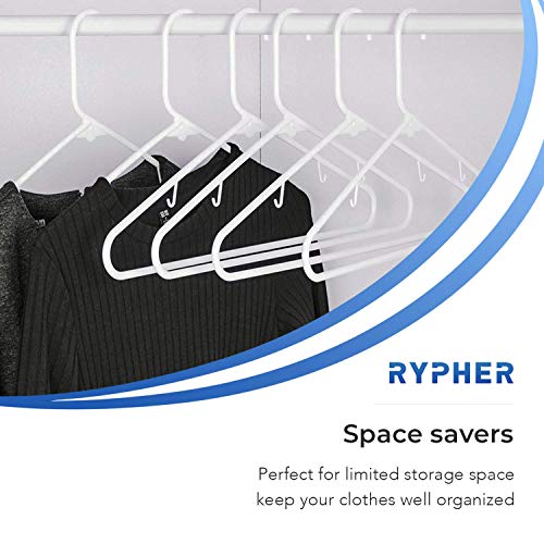 RYPHER New White Plastic Hangers, 20 Pack Plastic Coat Hangers [Snag-Free Coat Hangers] Slim Shirt Hangers Plastic. Ocean Care Plastics Program, 100% Fully Recyclable.