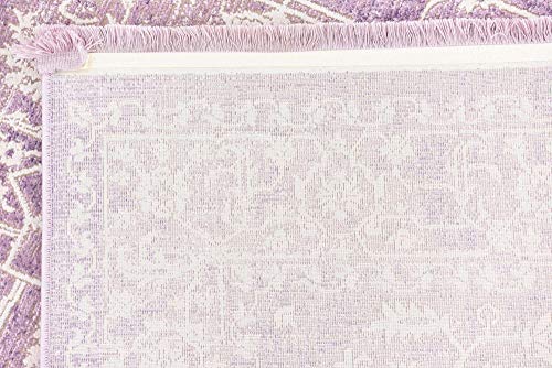 Unique Loom Traditional Classic Intricate Design Distressed Vintage Detail, Area Rug, 4 ft x 6 ft, Purple/Ivory