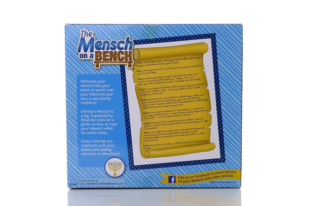 Mensch on a Bench As Seen on Shark Tank The Hanukkah Decor with Hardcover Book and Removable Bench