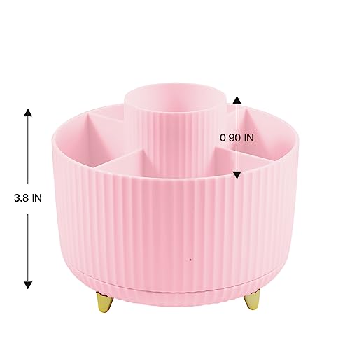 XDRELEC 360 Degree Rotating Pen Holder, Pencil Holder for Desk, Office Desk Organizers and Accessories, Pencil Cup, Pen Organizer,Office Organization and Storage (pink)