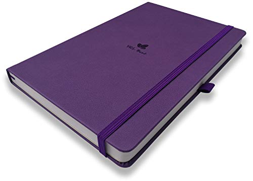YRL Best A5 Hardcover Notebook Journal with Pen Loop, College Ruled/Lined, 5.7x8.3", 192 Numbered Pages of Premium Thick Paper, Fine PU Leather, Sewn Bound, Elastic Closure, Lays Flat, Purple