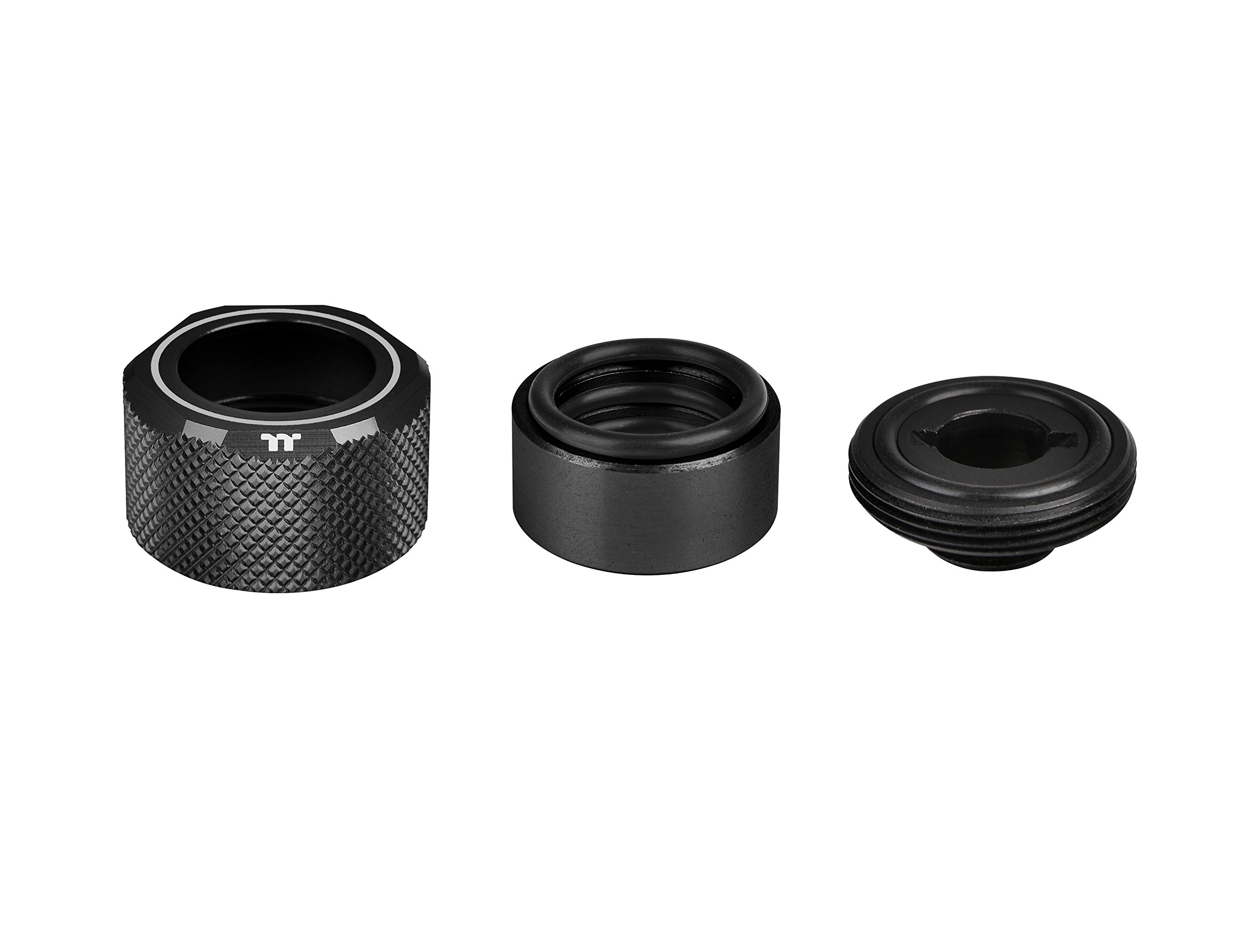 Thermaltake Pacific Black 4 Build-In O-Rings C-Pro G1/4 PETG 16mm OD Compression Fitting 6 Pack CL-W214-CU00BL-B