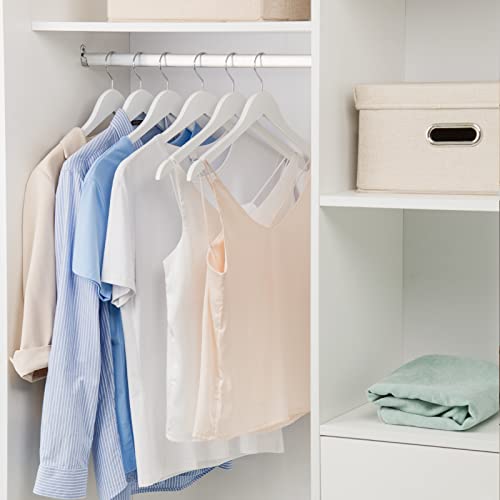 Nature Smile Solid Gugertree Wood Shirt and Dress Hangers with Notches with Antirust Chrome Hook Pack of 10 (White)