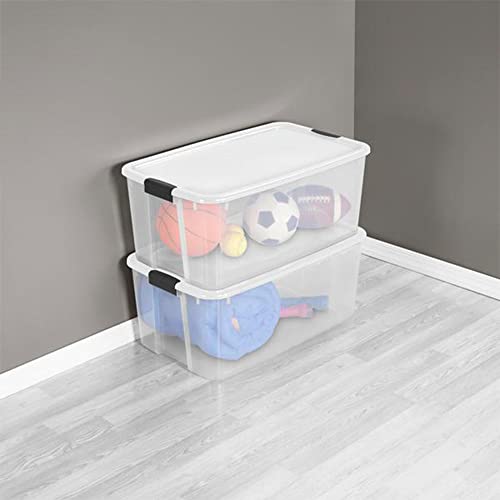 Sterilite 116 Quart Ultra Clear Plastic Storage Tote Container with Latching Lid (20 Pack)