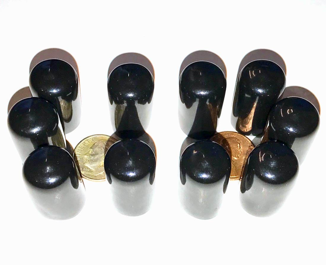 USA Make (75 Piece)β Assorted 1/8" to 1" Black Vinyl Round End Cap Cover for Pipe Plastic Tube Hub Caps Tubing Bolt Screw Rubber Thread Protector Safety Cover