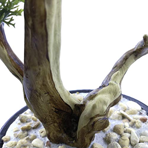 Tuokor Artificial Bonsai Tree 10.5 Inch Tall Small Docorative Cypress Faux Plants in Ceramic Pot