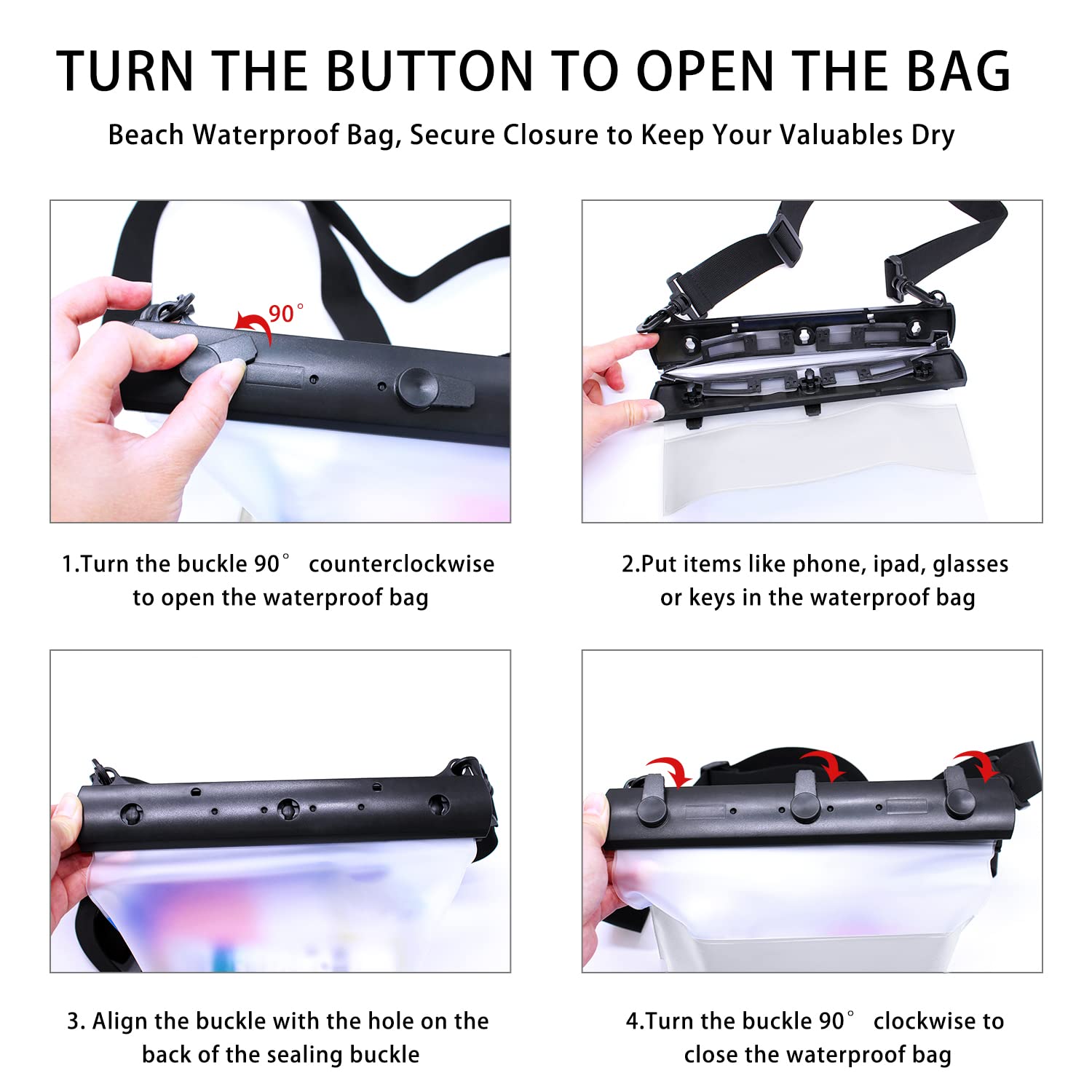 Uniswim Multifunctional Storage Pouch Waterproof Dry Bag with Adjustable Belt for Phone Valuables for Swimming Snorkeling Boating Fishing Kayaking Rafting