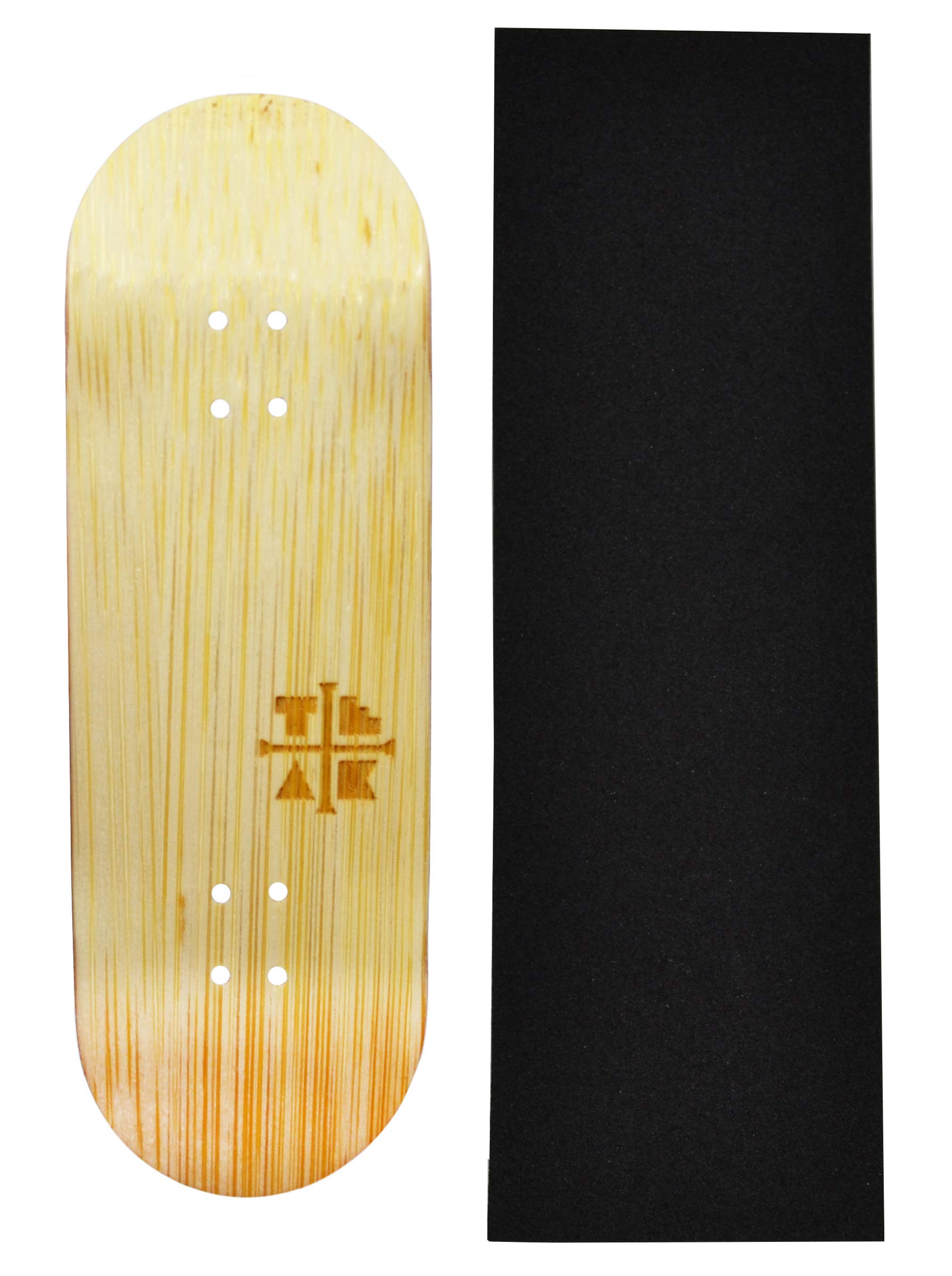 Teak Tuning Prolific Wooden Fingerboard Deck, Bamboo Samurai - 32mm x 97mm - Handmade, Pro Shape & Size - Five Plies Wood Veneer - Includes Prolific Foam Tape