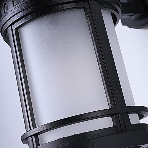 TEmkin Black Exquisite Outdoor Sconce Wall Lamp Waterproof Anti-Rust Wall Lighting Retro Creative Courtyard Wall Lights E27 Bulb Base for Patio Garden Courtyard