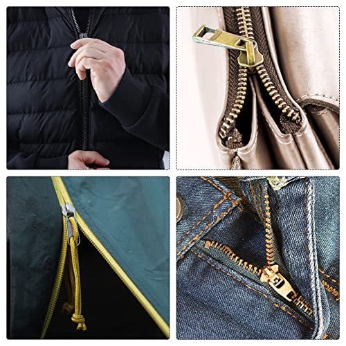 uxcell Zipper Repair Kits, 10 Metal Latch Slider Retainers Box & Insertion Pins & Top Bottom Stoppers for Bag Coat Zippers Replacing (75Pcs, Silver)