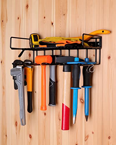 UNITEDPOWER Wall Mounted Power Tool Organizer Holder, Heavy Duty Utility Storage Rack for Battery Powered Hand Tools, Cordless Drill Rack and Tool Shelf w/Compact Design, Perfect for Father's Day