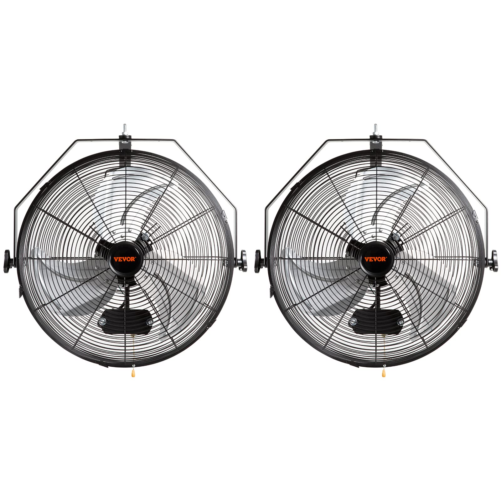 VEVOR 18 Inch Wall Mount Fan, 3-speed IP44 Waterproof Industrial Wall Fan, Max. 4150 CFM Wall Mounted Fan for Outdoor, Commercial, Residential, Greenhouse, Workshop, ETL Listed, 2-Pack