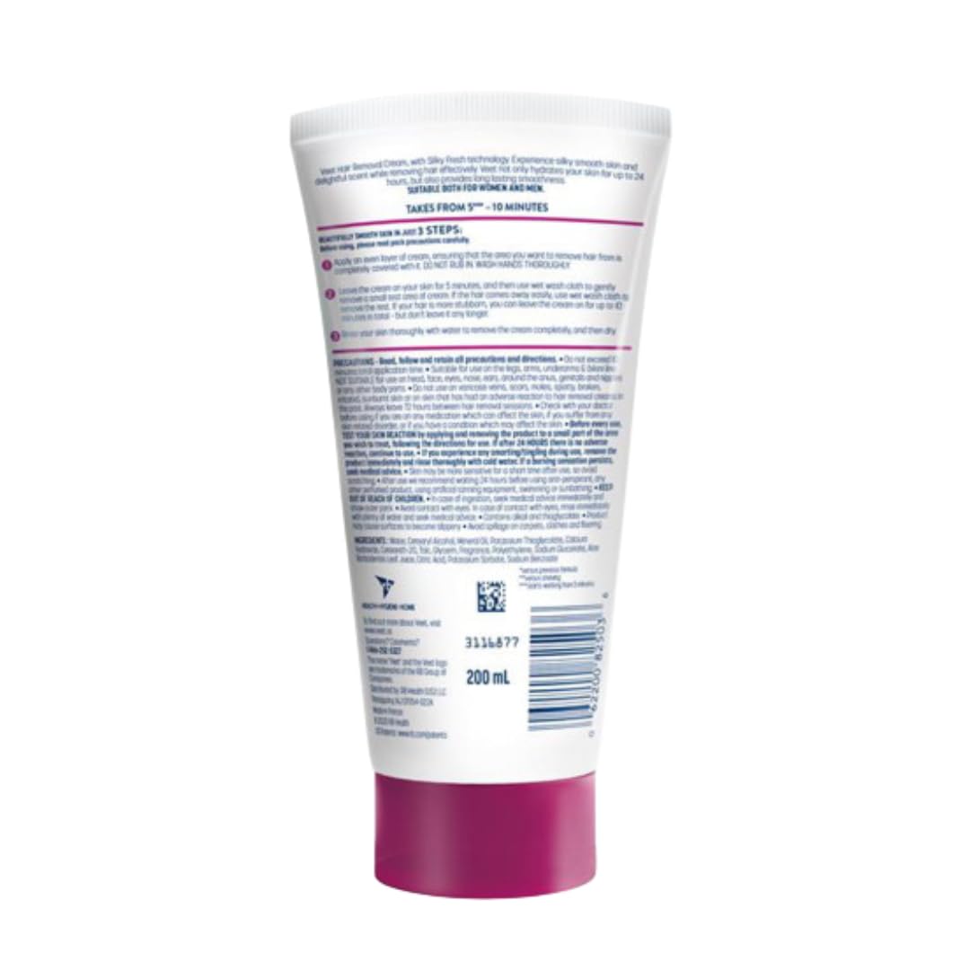 Veet Sensitive Skin Formula with Aloe Vera and Vitamin E, Dermatologically Tested Hair Removal Gel Cream 6.76 Fl Oz. for Legs & Body (3 Pack)