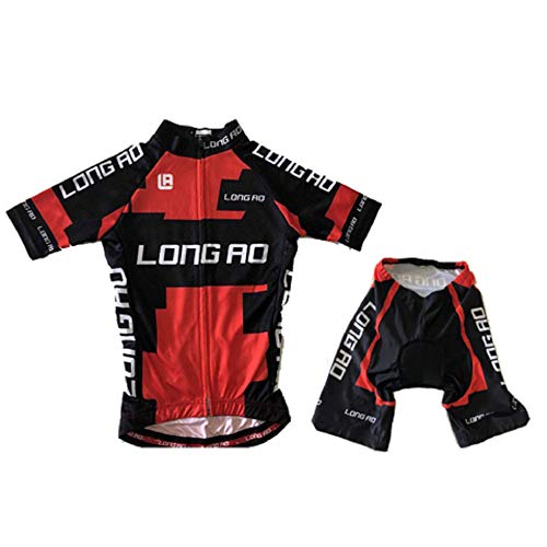 LONG AO Children Cycling Jersey Short Sleeve (red, 8XS)