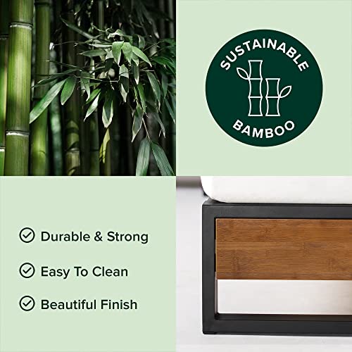 ZINUS GOOD DESIGN Award Winner Suzanne 6 Inch Bamboo and Metal Platforma Bed Frame / No Box Spring Needed / Wood Slat Support, Chestnut Brown, King