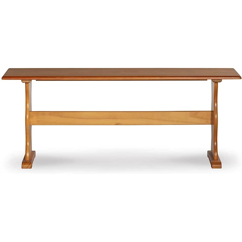 Riverbay Furniture Patio Conversation Indoor 3 Piece Breakfast Corner Set Table Booth Bench Dining Nook Set in Natural