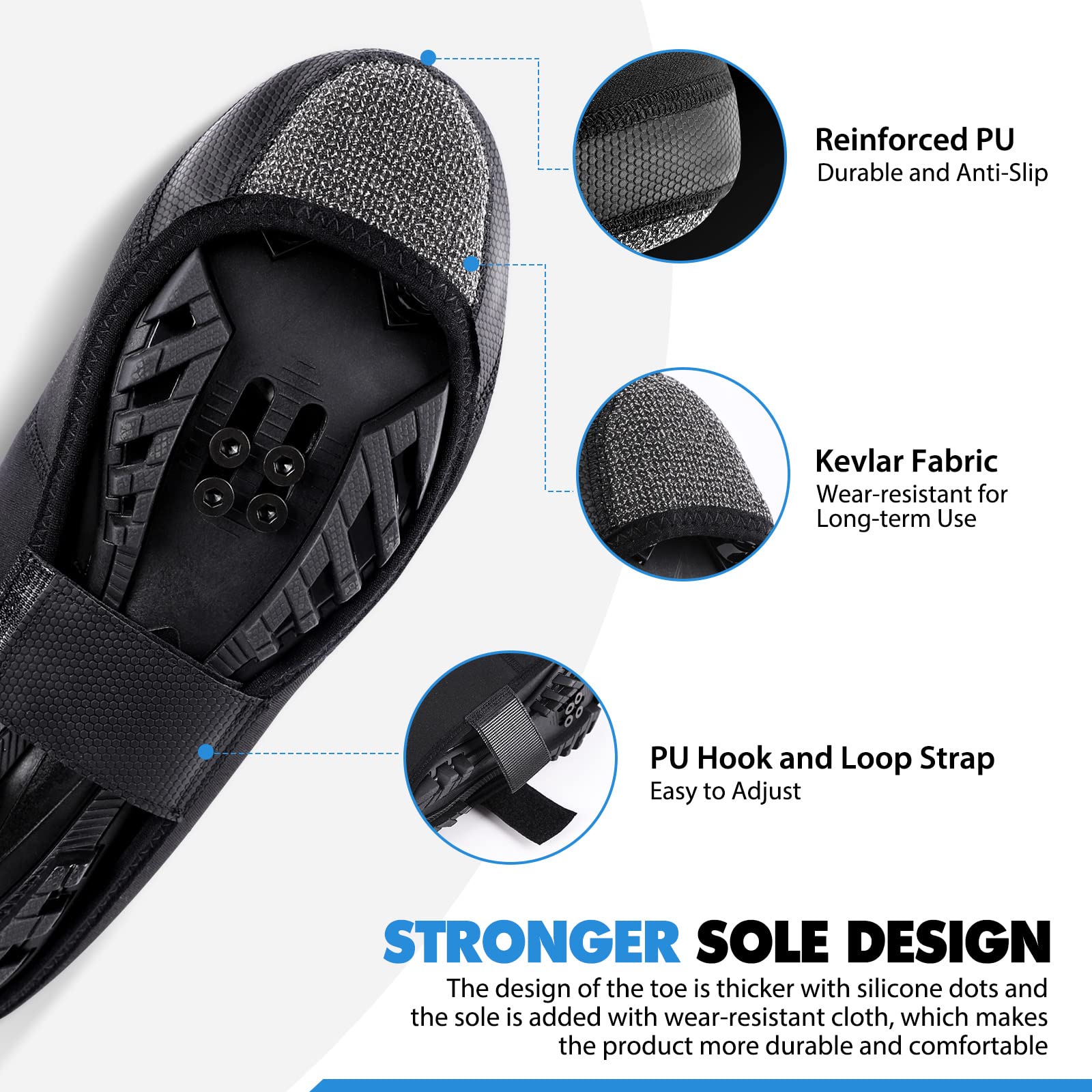 Hikenture Cycling Shoe Covers, Water-Resistant Cycling Overshoes for Winter