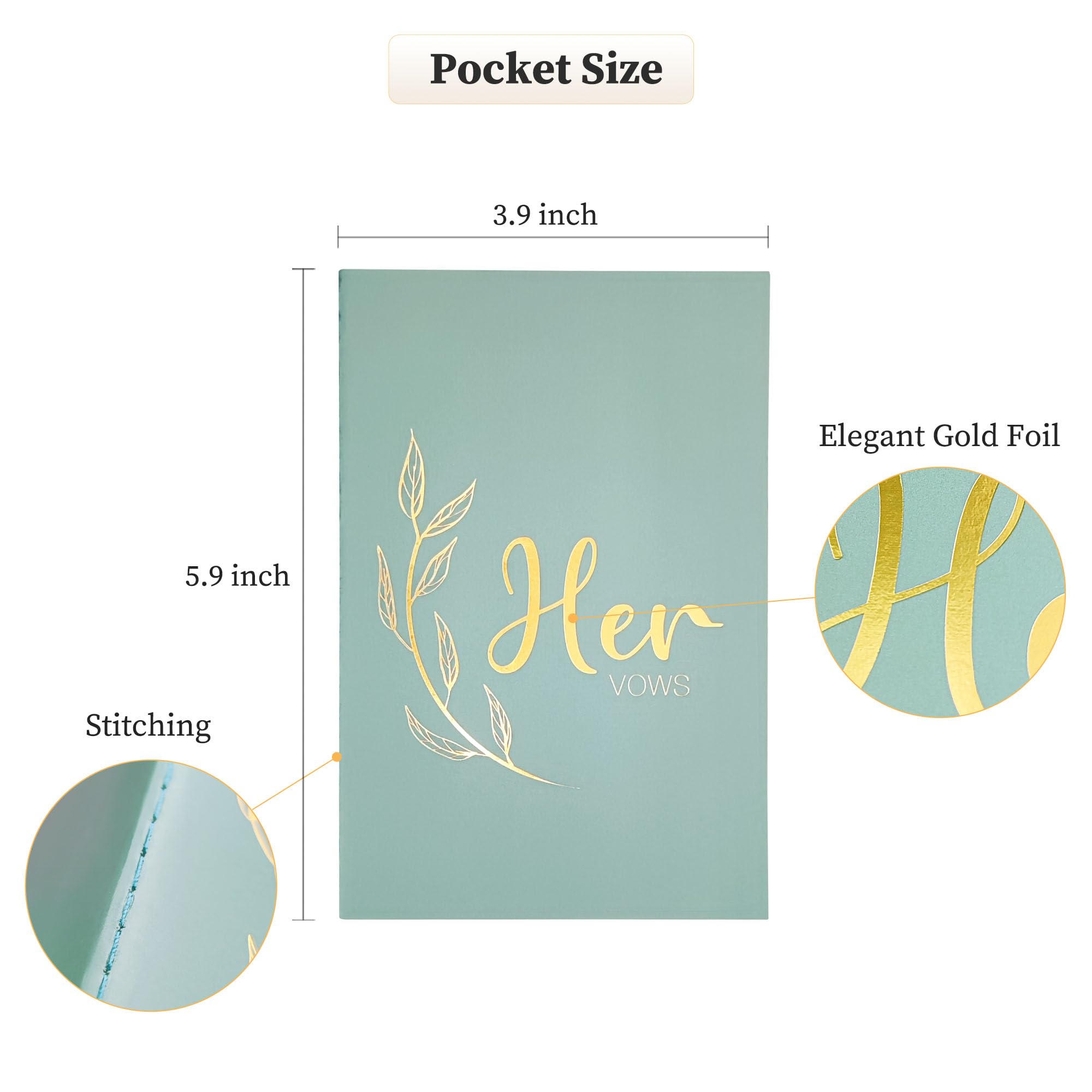 fusuu Wedding Vow Books - Vow Books His and Hers - Gold Foil Lettering with 28 Lined Pages β Bridal Shower Gifts - Peferct Addition for Your Wedding Day (Blue)