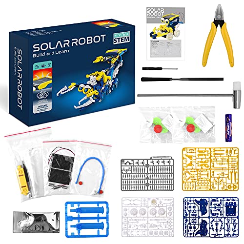 STEM Solar Project Toys 11-in-1, 231 Pieces Solar and Cell Powered 2 in 1, Educational DIY Assembly Kit Science Building Set Gifts for Kids Aged 8+