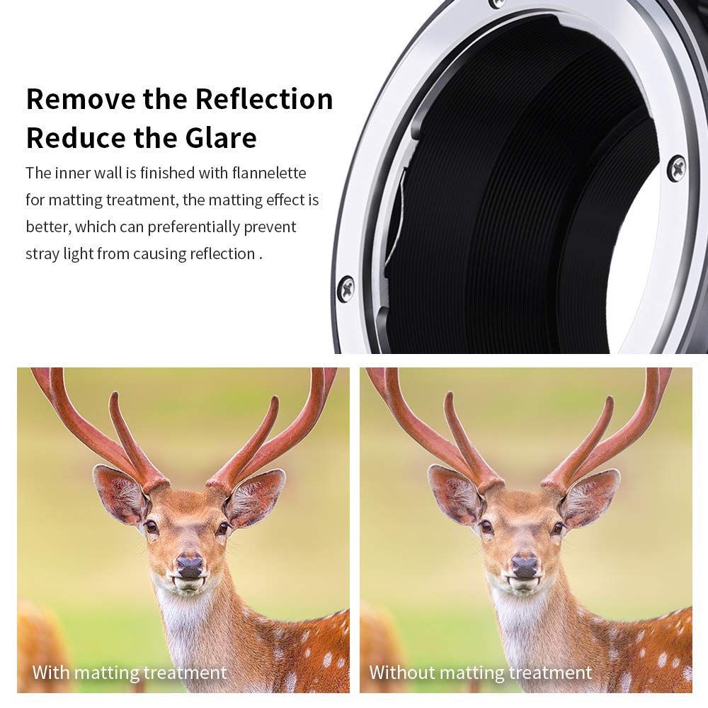 K&F Concept Lens Mount Adapter Compatible for Nikon AI Lens to Micro 4/3 Micro Four Thirds Mount Camera Body with Light-reducing Paint Compatible for GF1 GF2 GF3 G2 G3