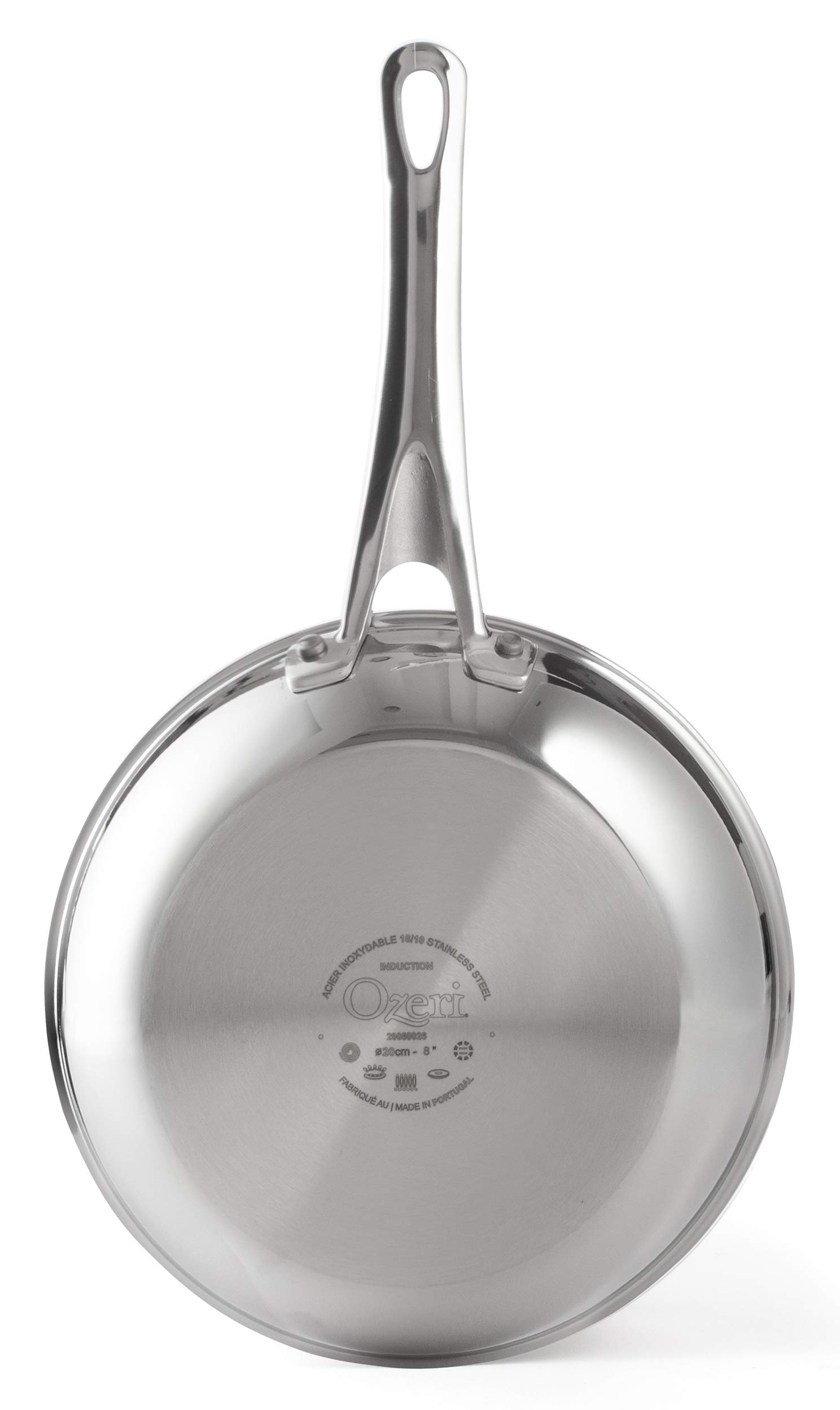 Ozeri 12" Professional Series Stainless Steel Frying Pan, 100% PTFE-Free Restaurant Edition, Made in Portugal