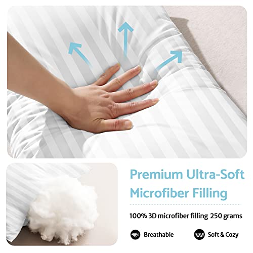 Toddler Pillow- 13X18 Baby Pillows for Sleeping- Small Kids Pillow with Soft Cotton Pillowcase- Machine Washable- Perfect for Cribs Bed Sets, Toddler Cots, Travel (White)