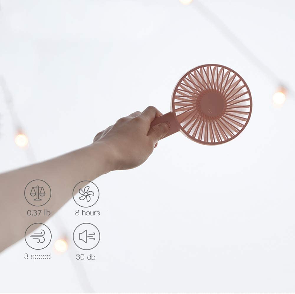 Portable Handheld Fan, Personal Small Mini Battery Operated Desk Fan for Bedroom Camping Outdoor Office Travel (Sakura pink)