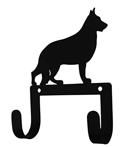 Village Wrought Iron Shephard Dog Leash & Collar Wall Hook