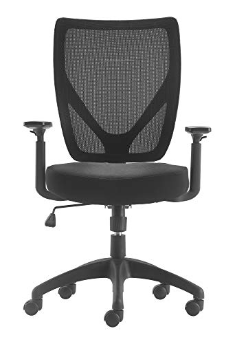 Serta Production Office Chair with Nylon Base, Adjustable Ergonomic Midback Lumbar Support, Breathable Mesh Back, Black