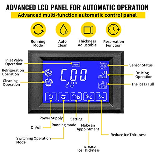 VEVOR 110V Commercial Ice Maker 550LBS/24H, 350LBS Large Storage Bin, ETL Approved, Clear Cube, Advanced LCD Panel, SECOP Compressor, Air Cooled, Quiet Operation, Include Scoop & Premium Water Filter