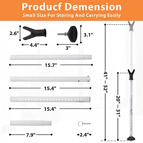 YeYeBest Door Security Bar & Sliding Patio Door Security Bar, Sliding Door Lock for Patio Door, Sliding Door, Window, Apartment, Home, Hotel Room, Removable Security Jammer Bar, White