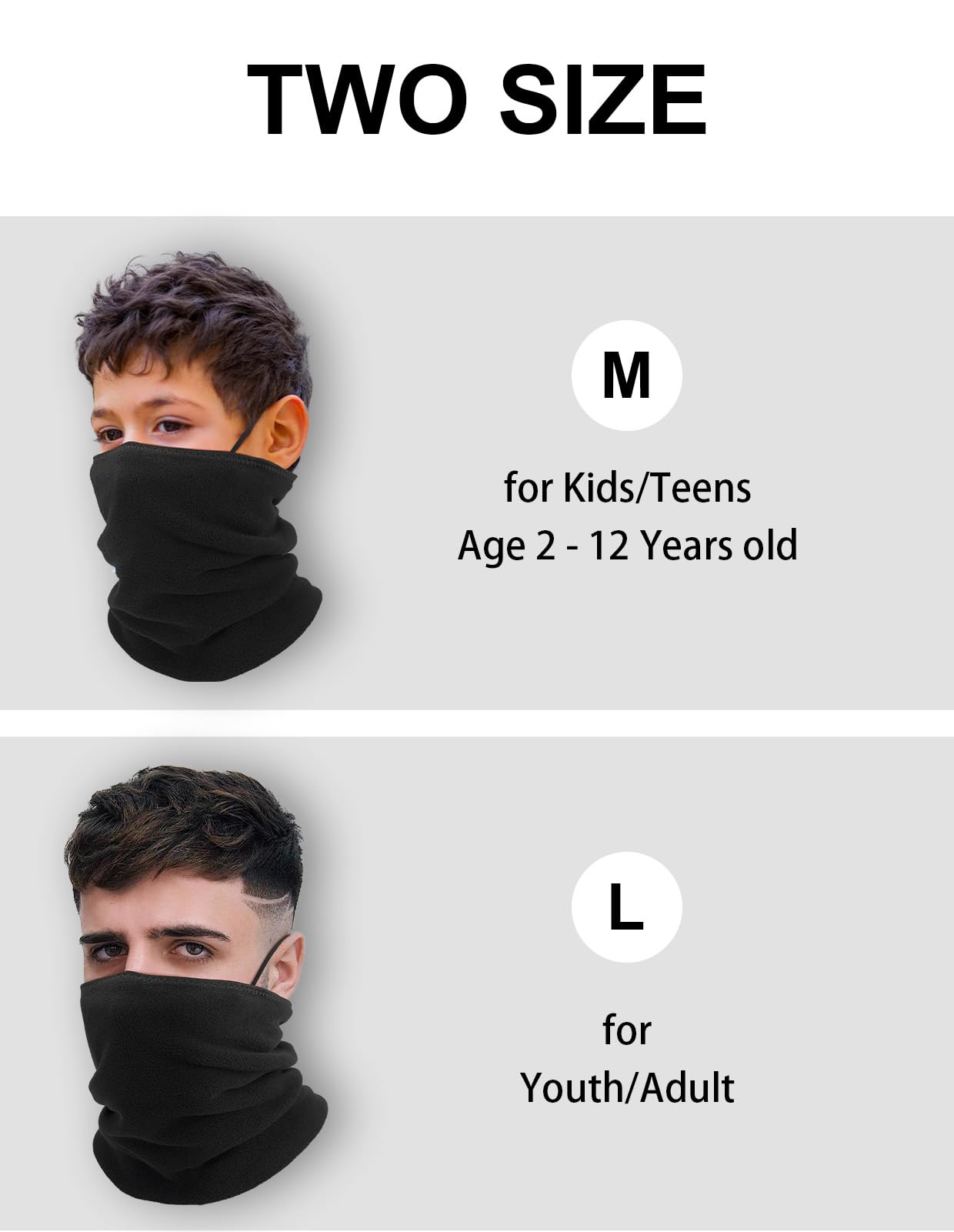 FCY Kids Balaclava Ski Mask, Boys/Girls Washable Fleece Winter Hat with Face Cover for Windproof,Panda