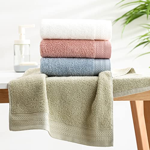 sense gnosis Pink Hand Towels Set of 2 100% Terry Cotton Towel Super Soft Highly Absorbent Decorative Hand Towels for Bathroom 13" X 29"