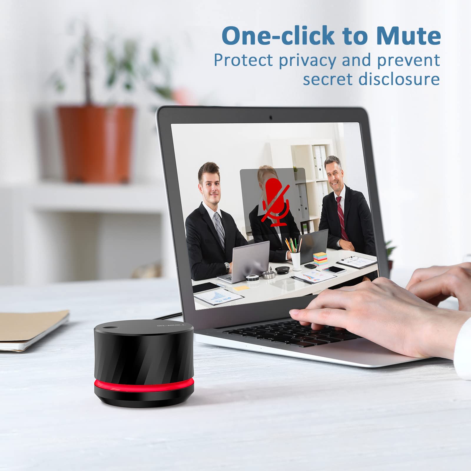 USB Volume Control Knob - EMEET USB Multimedia Controller Knob with One-Click Mute Function and Music Switching, Customize Mute Button Mode, Multimedia Control Knob Supports Windows and Mac