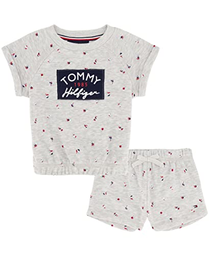 Tommy Hilfiger Baby Girls 2 Pieces Short Set, Peal Heather, 24M US
