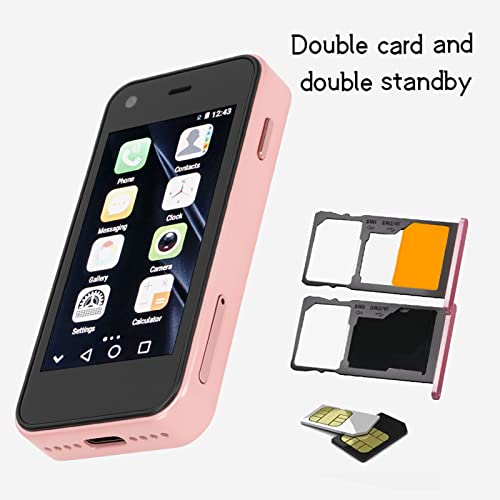 Unlocked Smartphone,Mini Smartphone,Portable Phone 2.5inch HD Touchscreen Lightweight Cell Phone,1GB RAM 8GB ROM Mini Smartphone for Students(Pink)