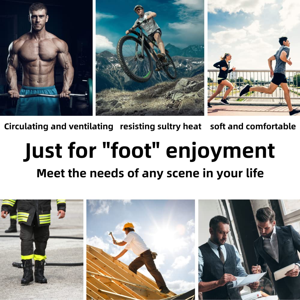 Eiyebisi Men's 10P-Value Pack Athletic Crew Socks Men Cushion Casual with Moisture Wicking Work Socks