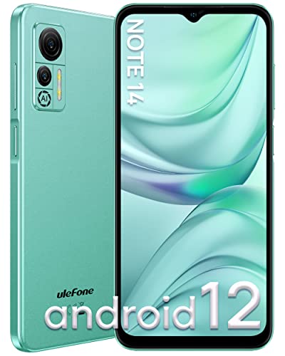 Ulefone Note 14 Unlocked Smartphone - 6.52-inch HD+ Android 12 OS 7GB RAM+16GB ROM 4500mAh Battery 5MP Front Camera 3-Card Slot Glove Mode Supported GPS/Type C Unlocked Mobile Cell Phone (Green)
