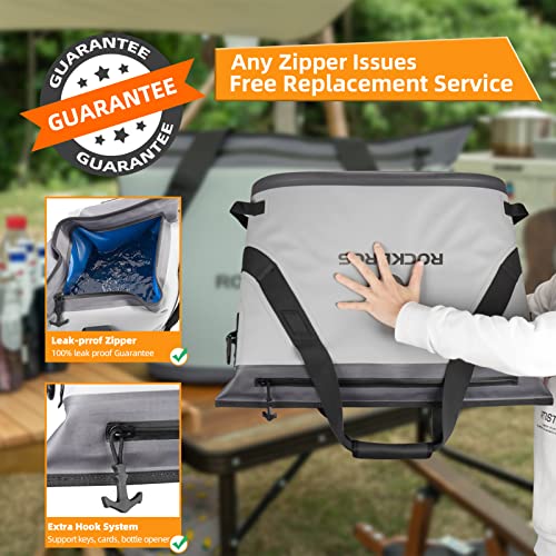 ROCKBROS Soft Cooler Insulated Leak Proof Cooler Bag Portable 36 Can Large Soft Sided Coolers Waterproof Insulated Pack Cooler for Travel, Beach, Camping, Picnic, Lunch, Fishing, Floating, Party, Work