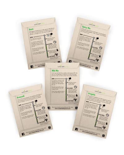 Microgreens Seeds Kit β Micro Greens Sprout Seeds Variety 5 Pack β Includes Broccoli, Beets, Arugula, Spicy and Mild Mix Microgreen Seeds for Planting and Sprouting Indoor β 100% Non-GMO