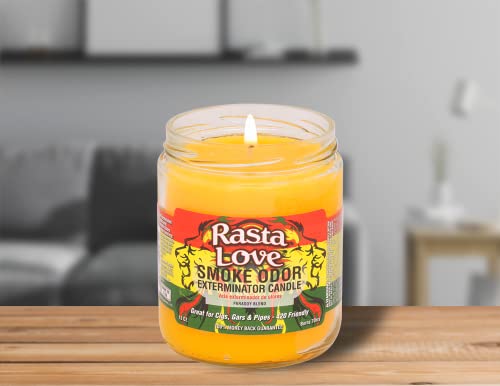 Smoke Odor Exterminator 13oz Jar Candles Rasta Love, (2)