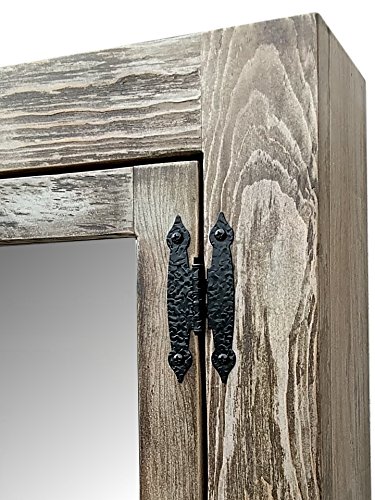 Solid Wood Whitewash Rustic Medicine Cabinet/Surface Mount/Handmade