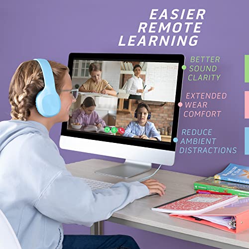 Sonitum Kids Headphones for School Bulk Set 5-Pack On-Ear, 3.5mm, Wired Headphones for Schools & Libraries β Adjustable, Cushioned Wired Kids Headphones β School Headphones for Kids, (Mixed Colors)
