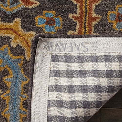 SAFAVIEH Heritage Collection 6' x 9' Charcoal / Multi HG409A Handmade Traditional Oriental Premium Wool Area Rug